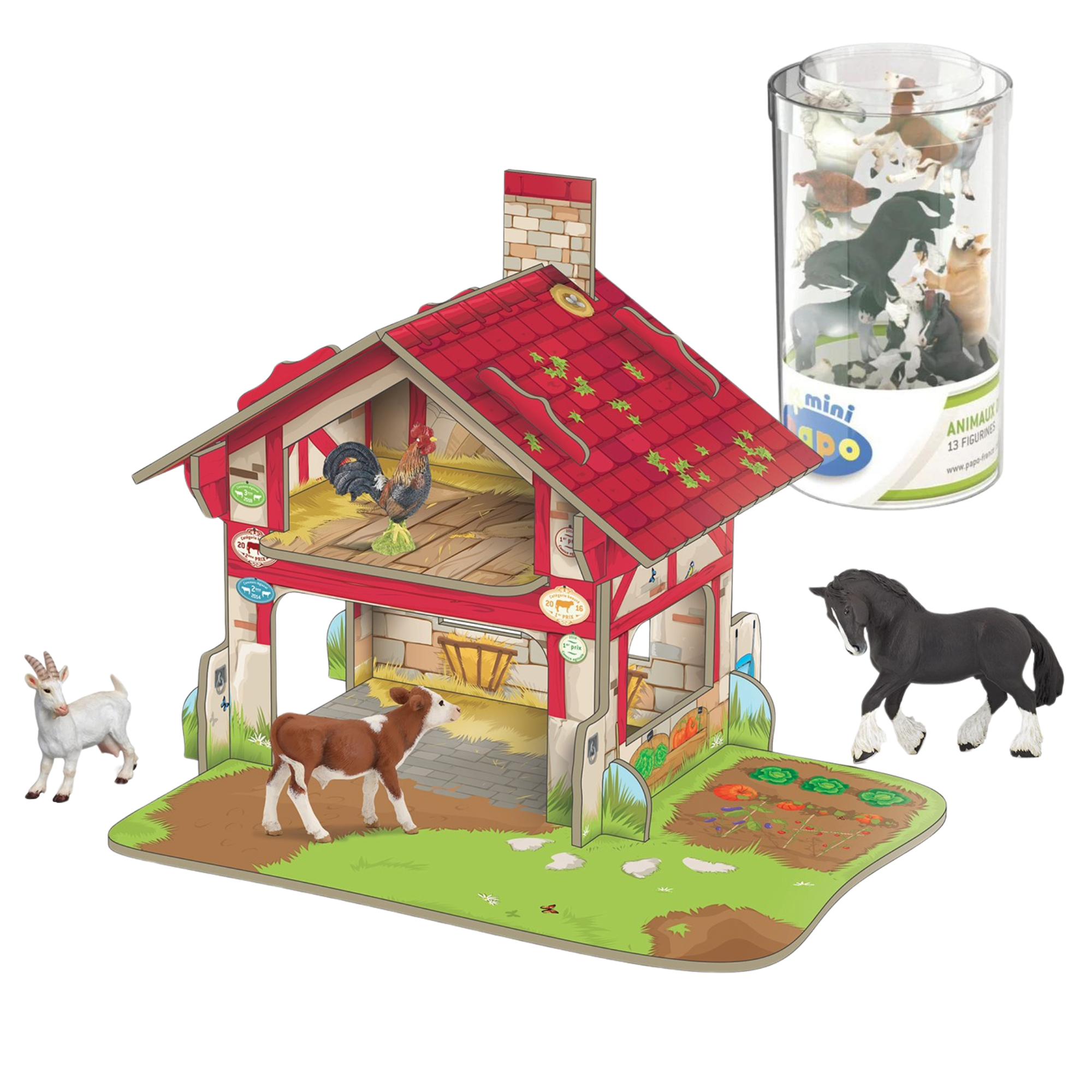 Papo Mini Farm & Animal Set 33108 & 33015