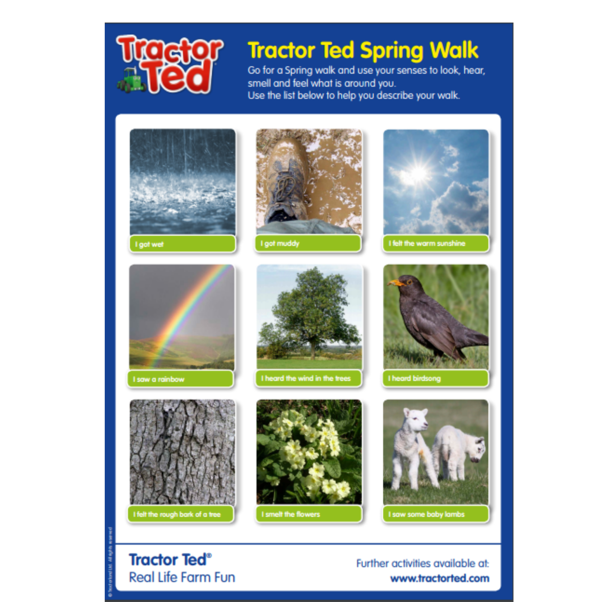Free Tractor Ted Spring Nature Trail Activity Sheet